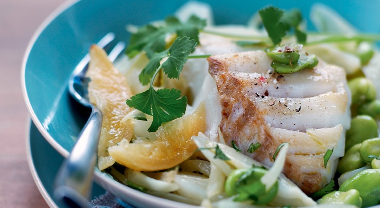 Alose aux fèves fraîches - Poissons - Plats du maroc